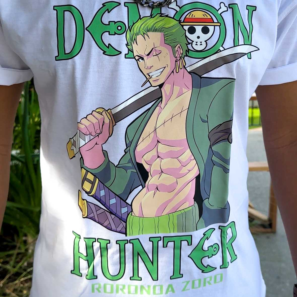 Roronoa Zoro White Tee | Anime Clothing – OtakuClothingSA
